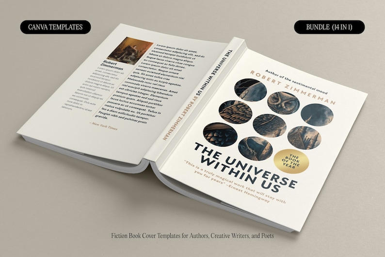 Canva Book Cover Template BUNDLE, E-book Cover Design Template, Fiction ...