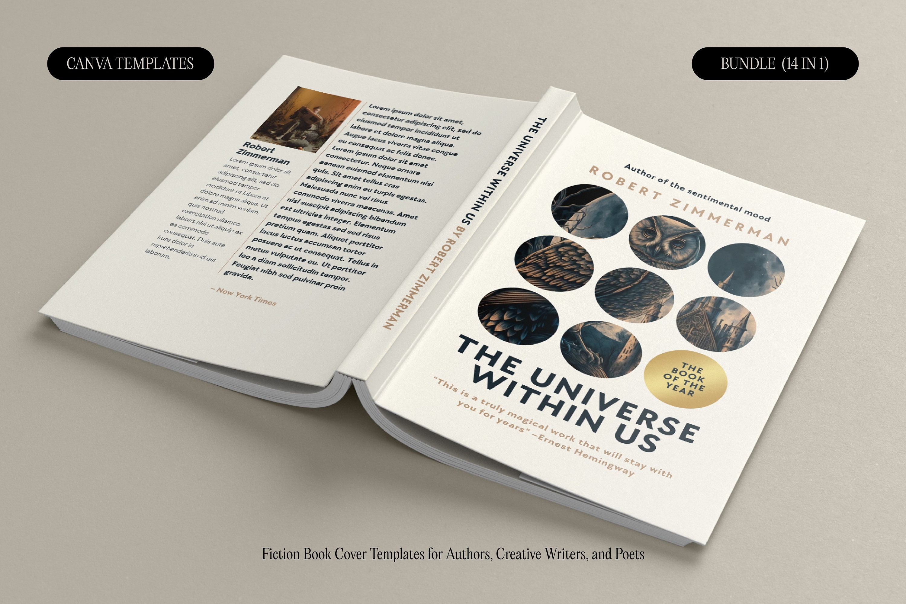 Canva Book Cover Template BUNDLE, E-book Cover Design Template, Fiction ...