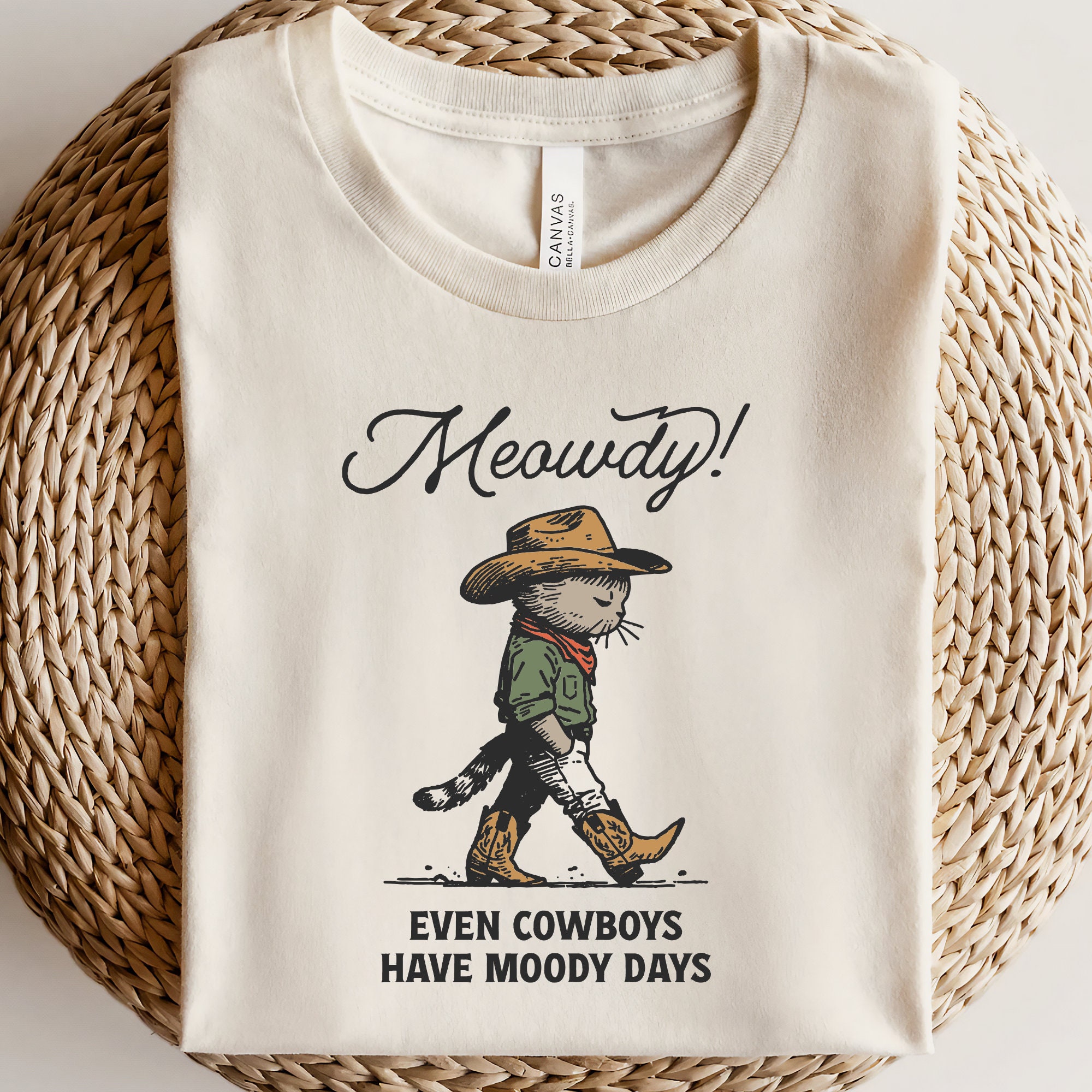 Sad Cat Cowboy SVG for Print & Cut, Western Style Moody Cowboy Cat ...