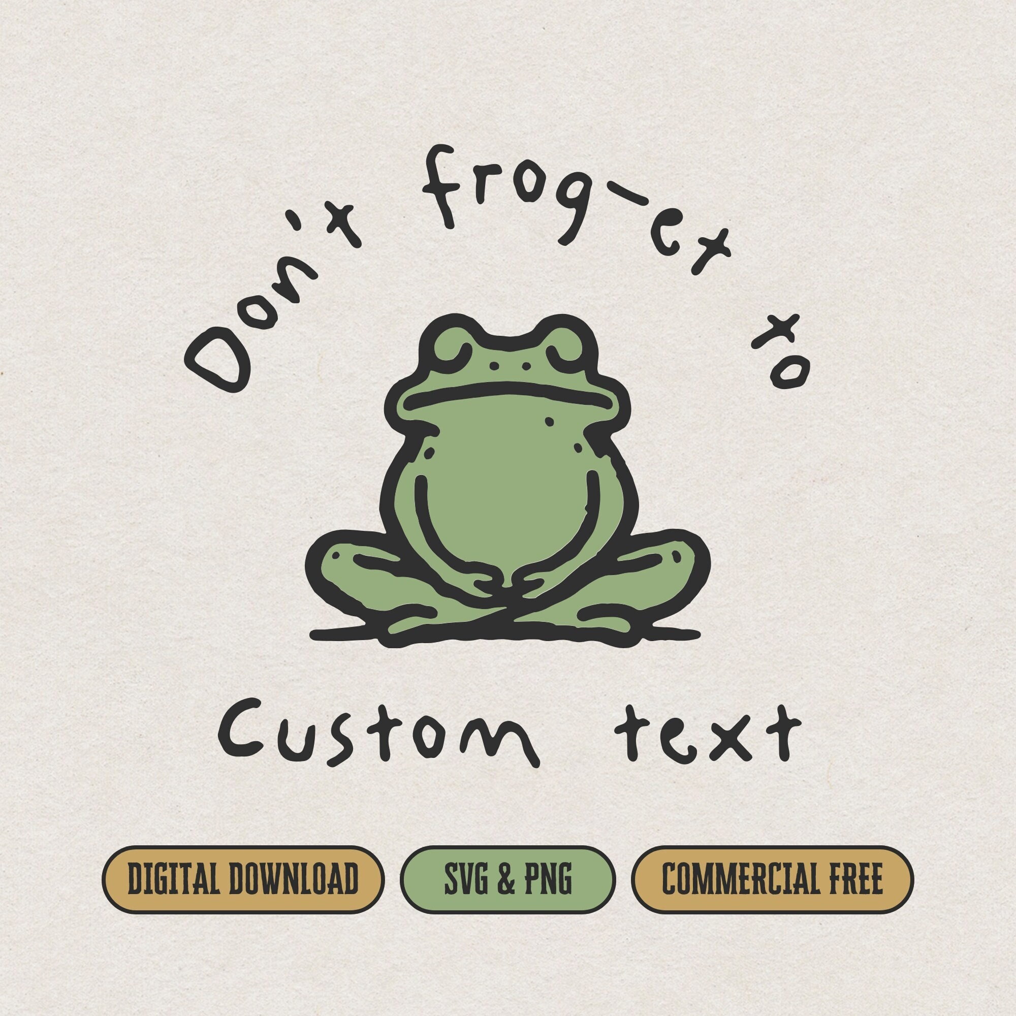 Customized Funny Meditating Frog SVG File for Print & Cut, Badly Drawn ...