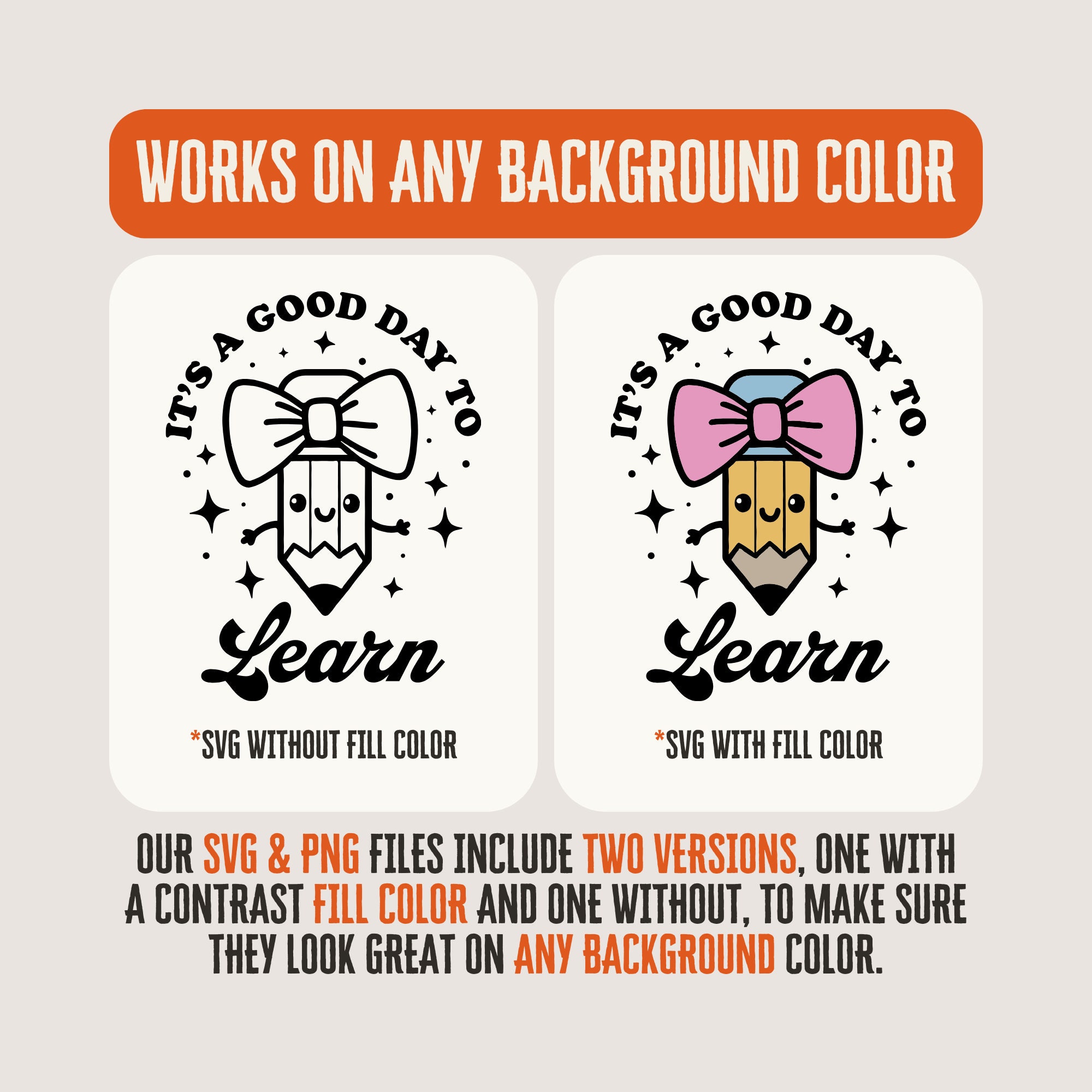 Back to School Coquette Bow Pencil SVG PNG File for Print & Cut, Retro ...