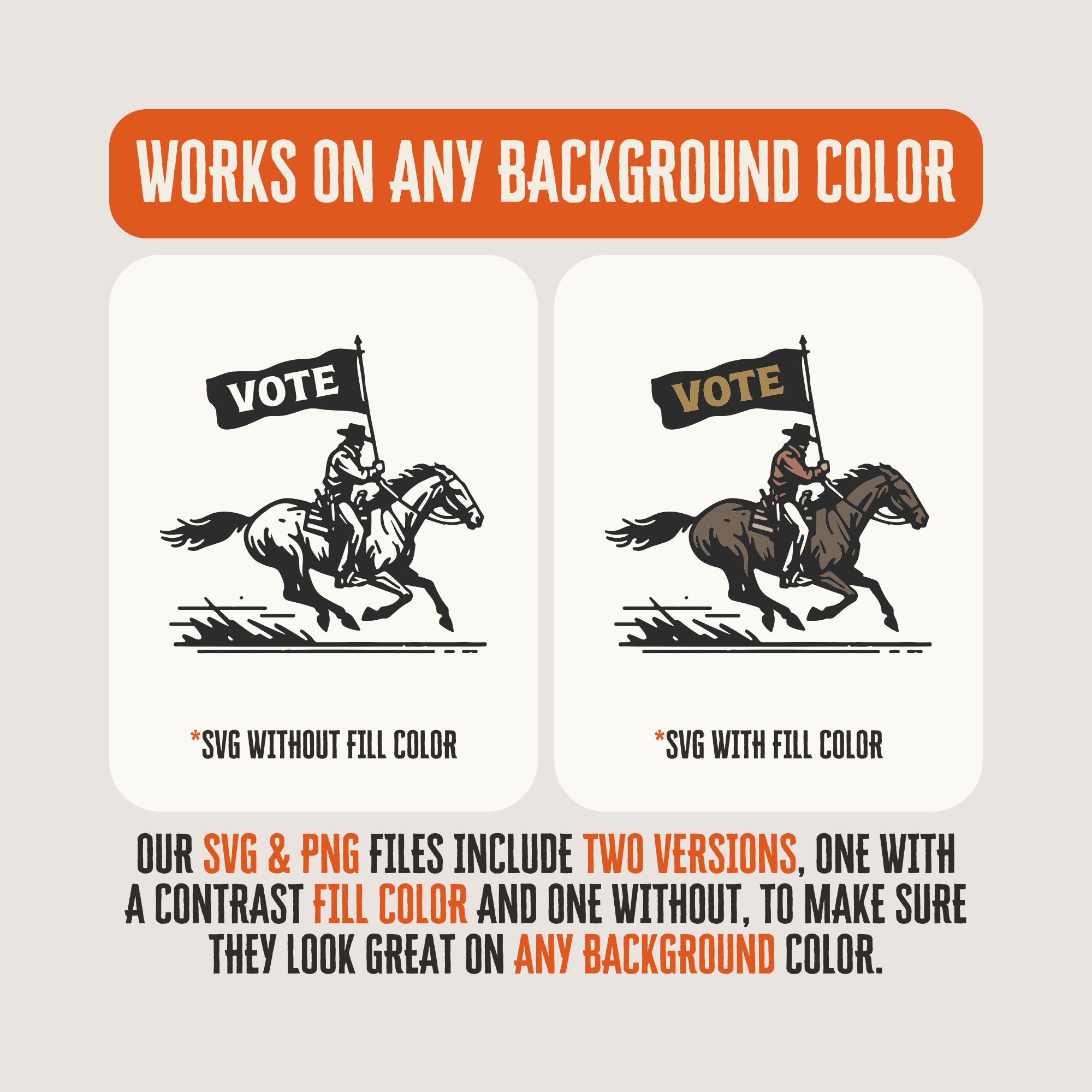 Western Cowboy With Election Flag PNG for Print & Cut, Election 2024 ...