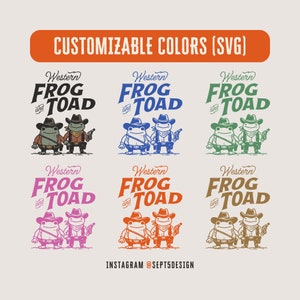 Western Cowboy Frog and Toad SVG File Print & Laser Cut, Vintage Frog ...