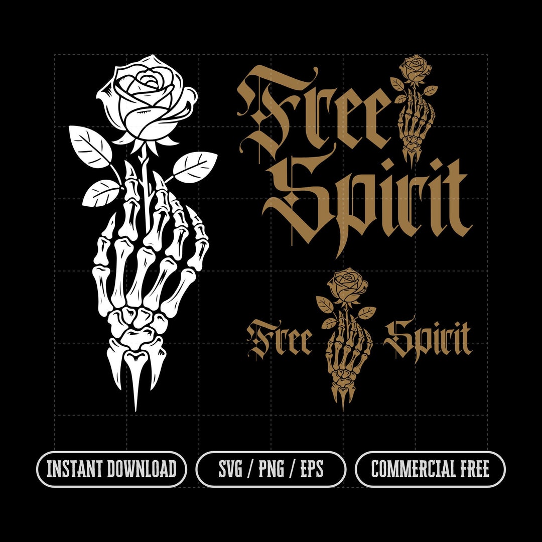 Free Spirit Gothic Tattoo Design SVG File for Print & Cut, Western ...