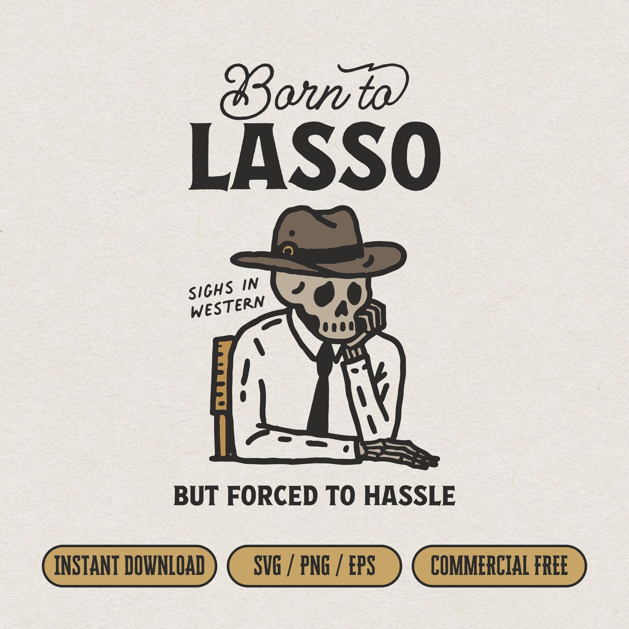 Funny Office Cowboy SVG for Print & Cut, Western Skeleton Cowboy Office ...