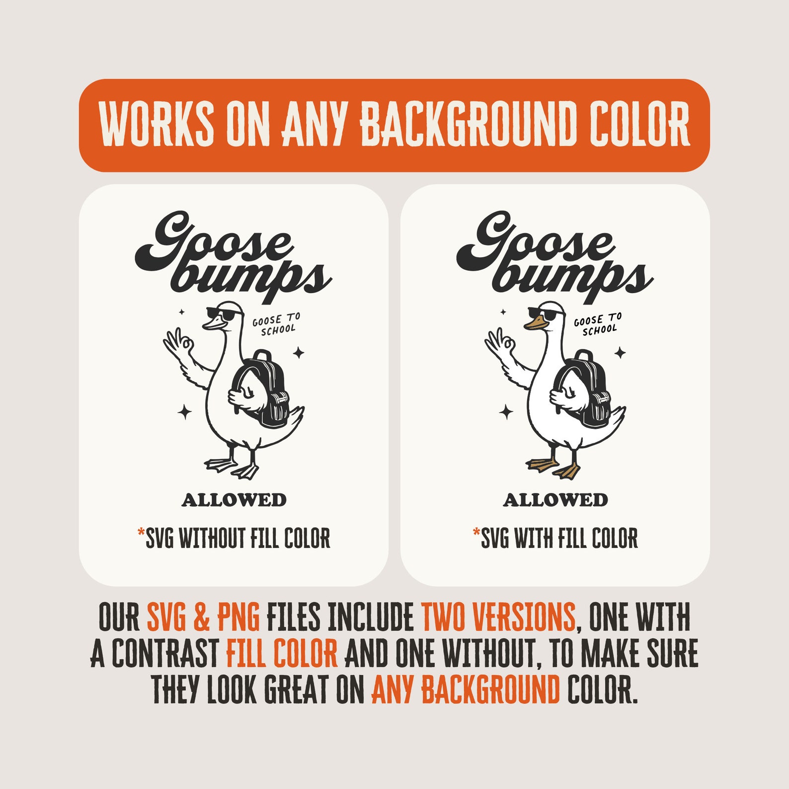 Funny Back to School Goose SVG PNG for Print & Cut, Silly Goose With ...