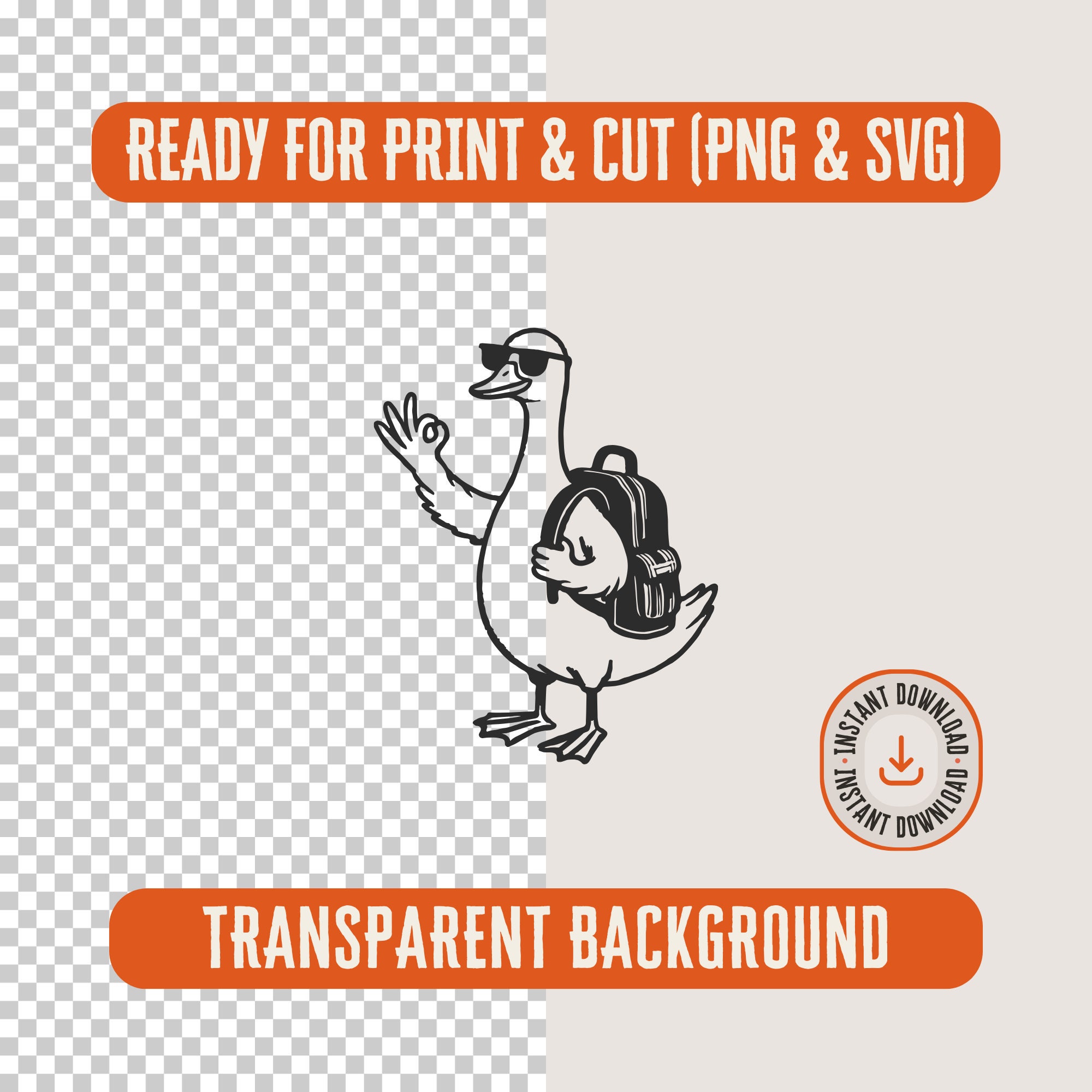 Funny Goose Back to School PNG SVG for Print & Cut, Silly Goose to ...