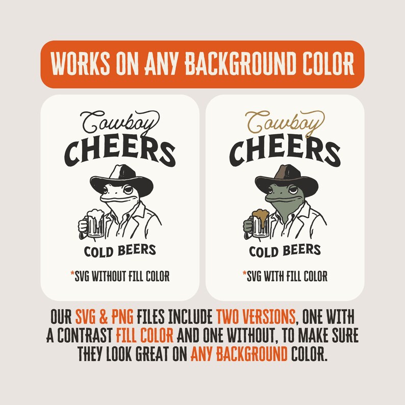Funny Frog Cowboy With Beer PNG for Print & Cut, Western Drunk Cowboy ...