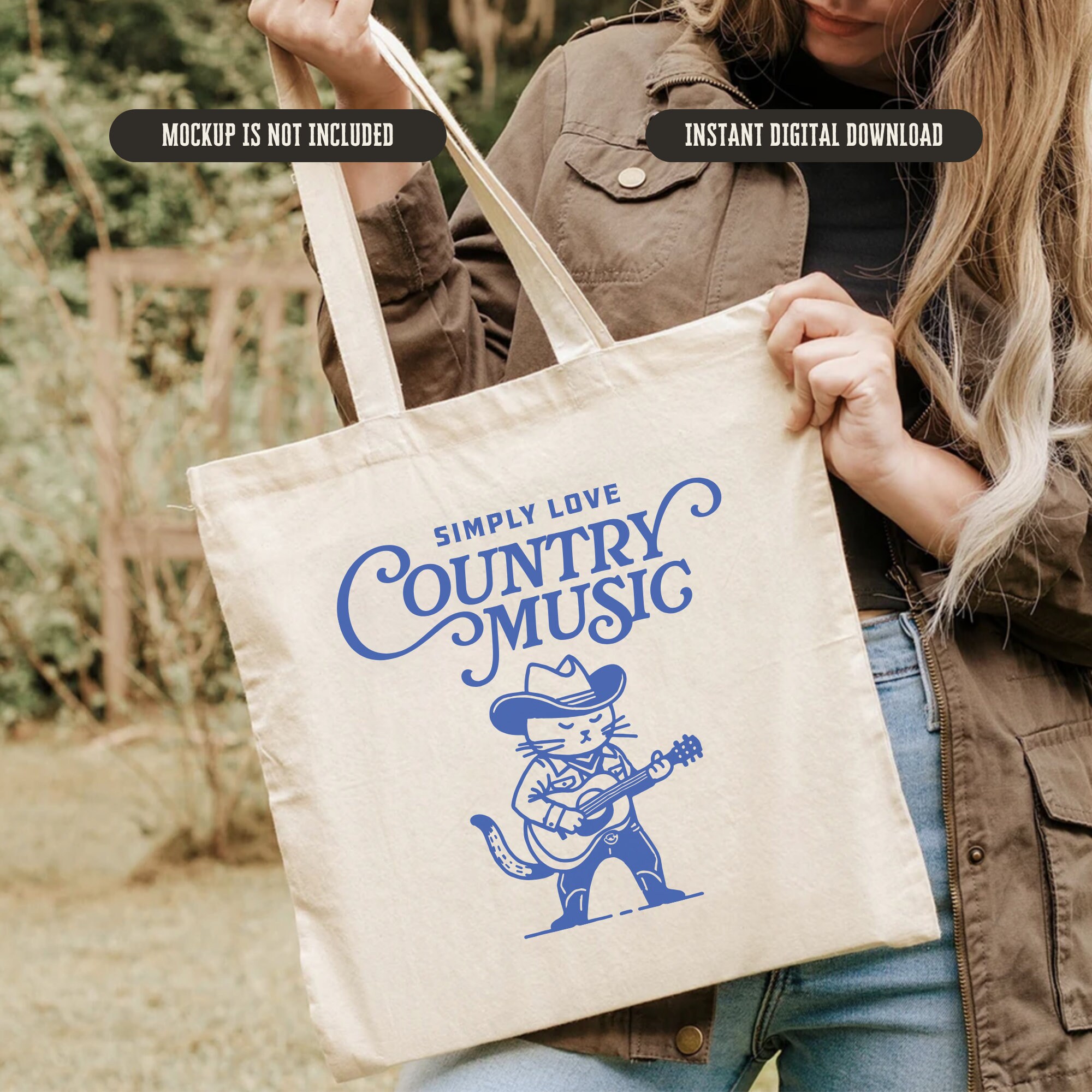 Country Cowboy Cat Playing Guitar PNG and SVG for Print & Laser Cut ...