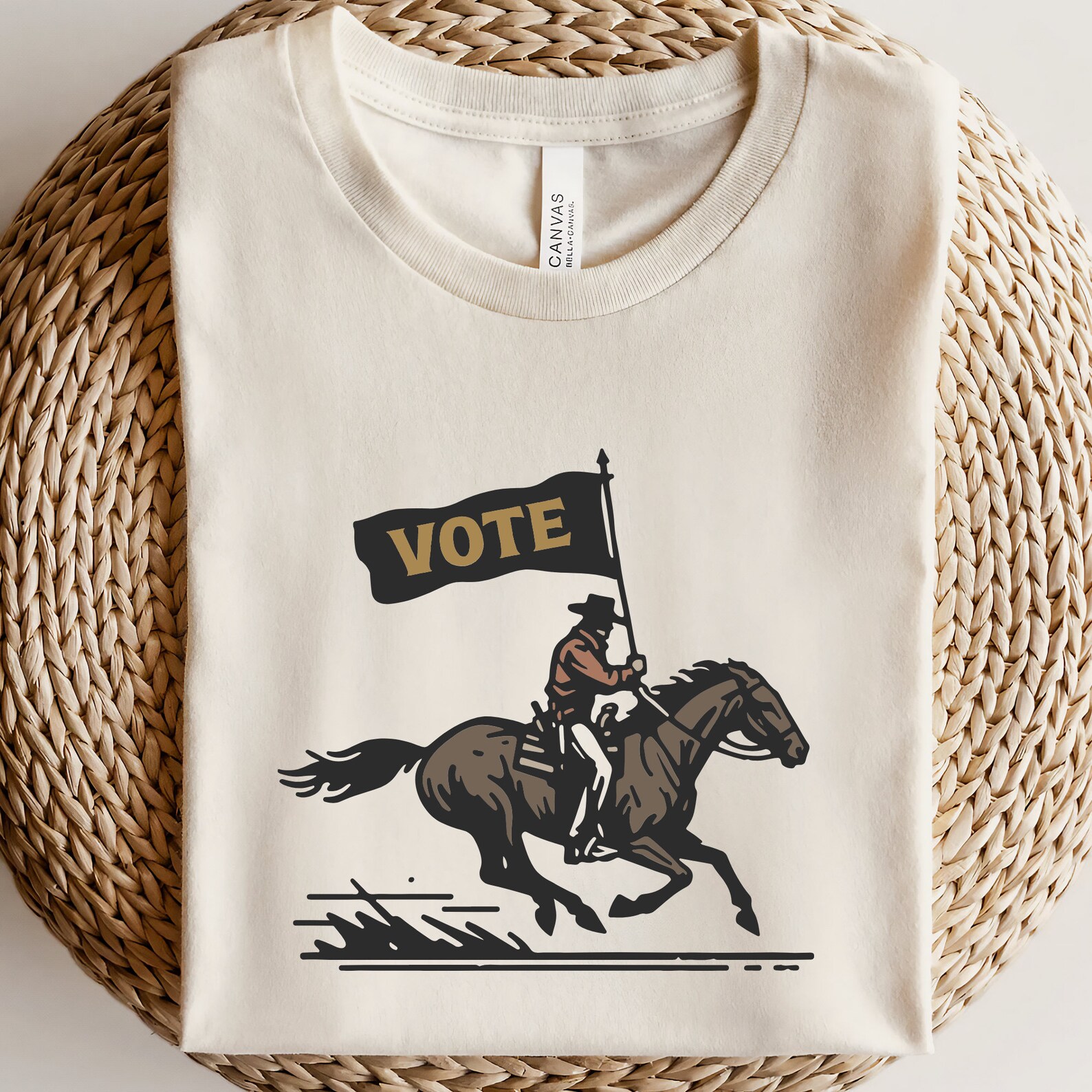 Western Cowboy With Election Flag PNG for Print & Cut, Election 2024 ...