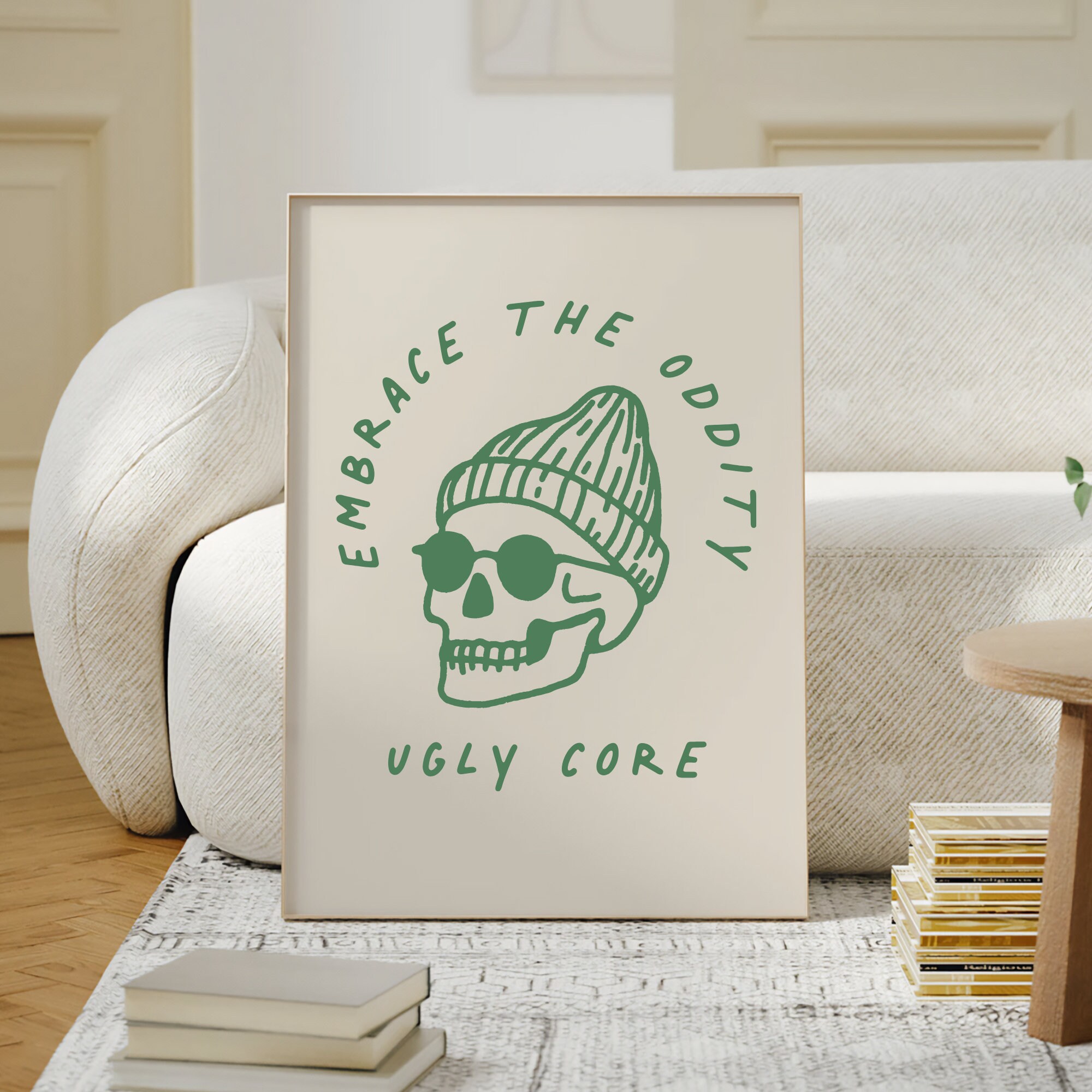 Skull Drawing SVG PNG File for Print & Cut, Ugly Skull With Beanie ...