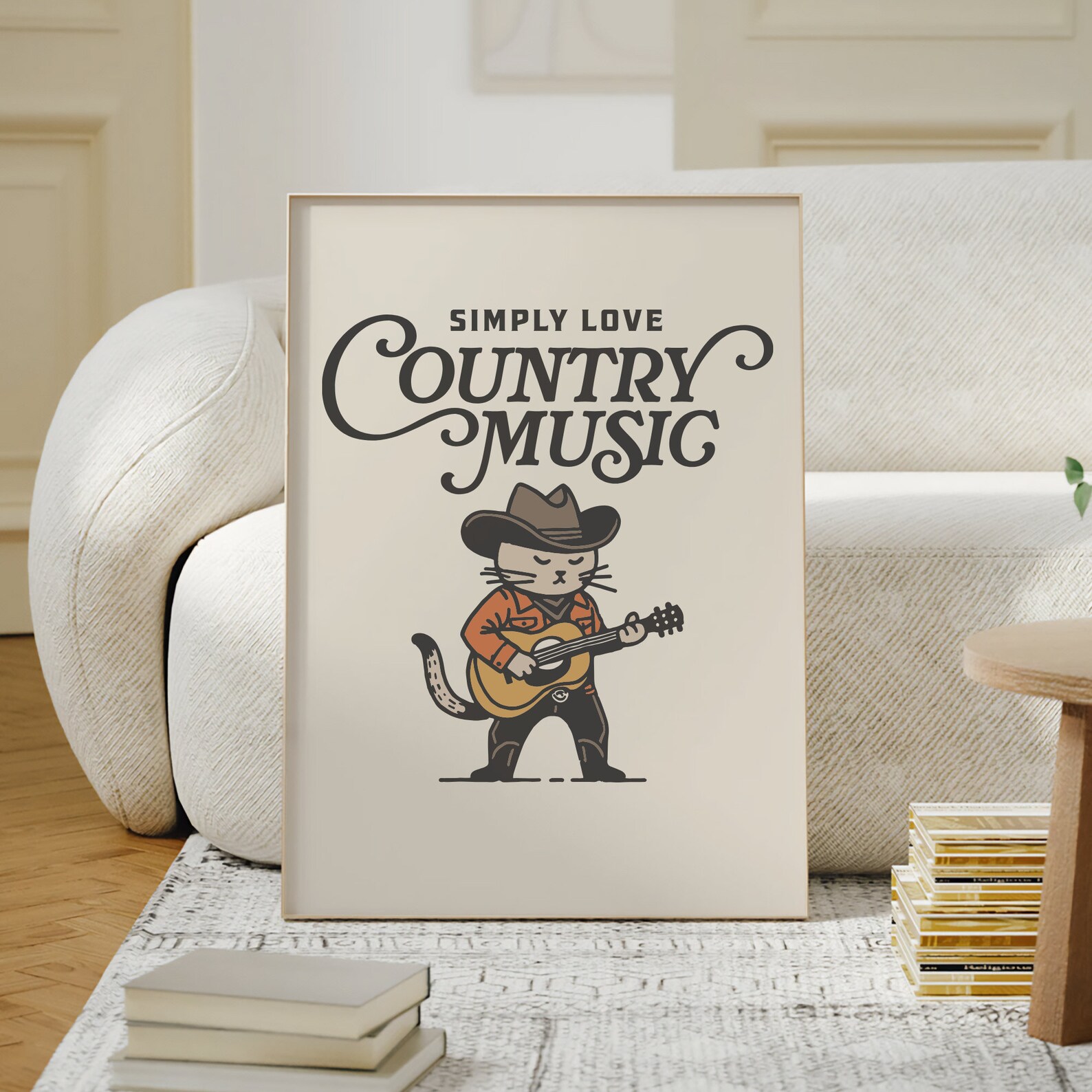 Country Cowboy Cat Playing Guitar PNG and SVG for Print & Laser Cut ...