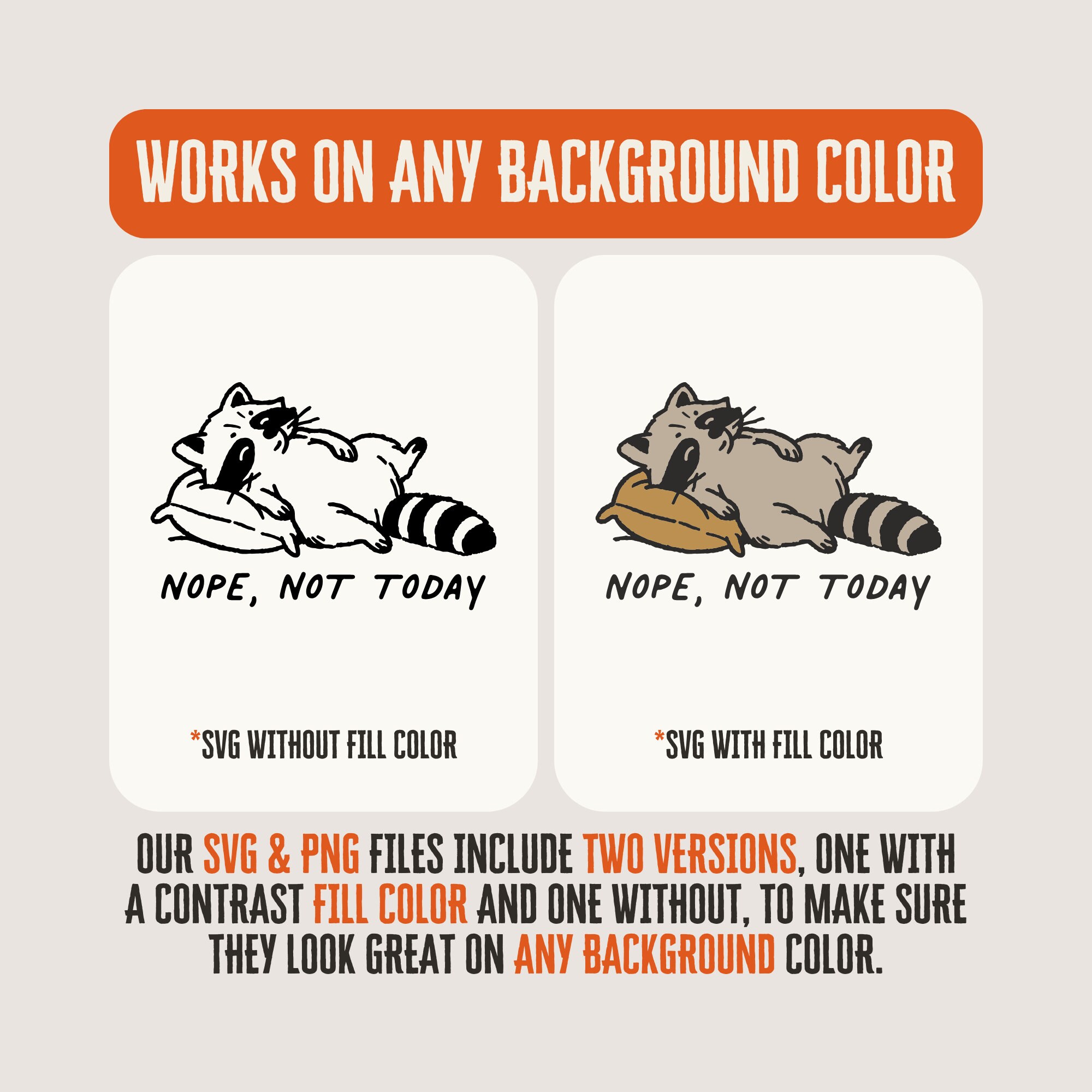 Funny Tired Raccoon SVG PNG for Embroidery & Laser Cut and Print, Retro ...