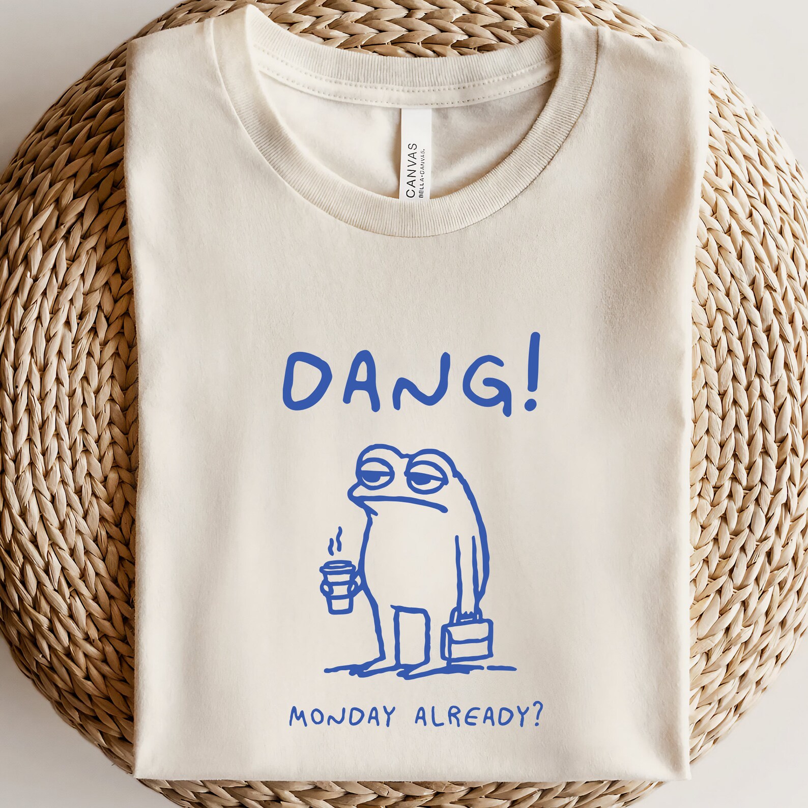 Funny Monday Frog SVG for Print & Cut, Silly Frog With Coffee Monday ...