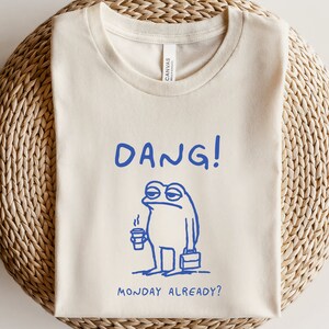 Funny Monday Frog SVG for Print & Cut, Silly Frog With Coffee Monday ...