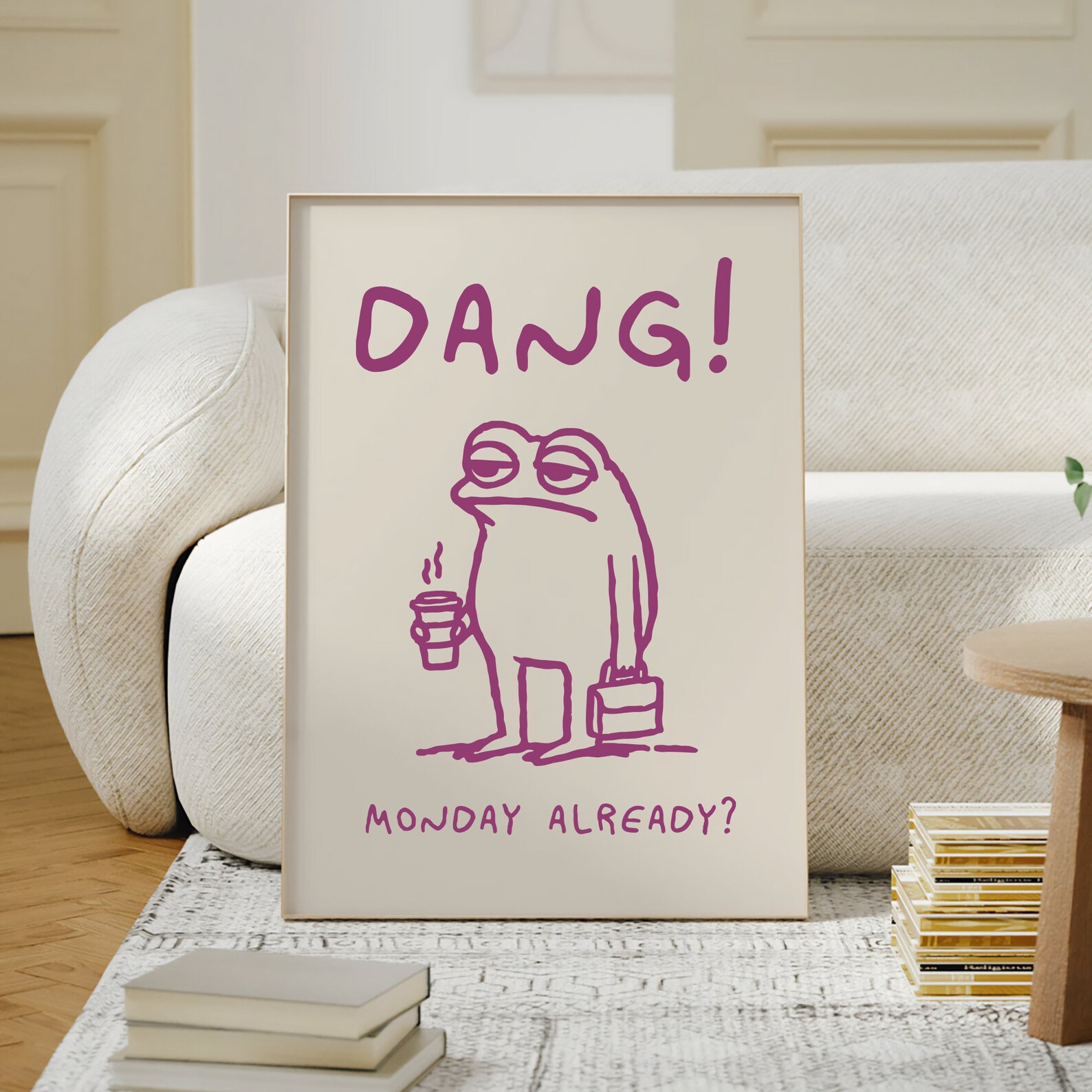 Funny Monday Frog SVG for Print & Cut, Silly Frog With Coffee Monday ...
