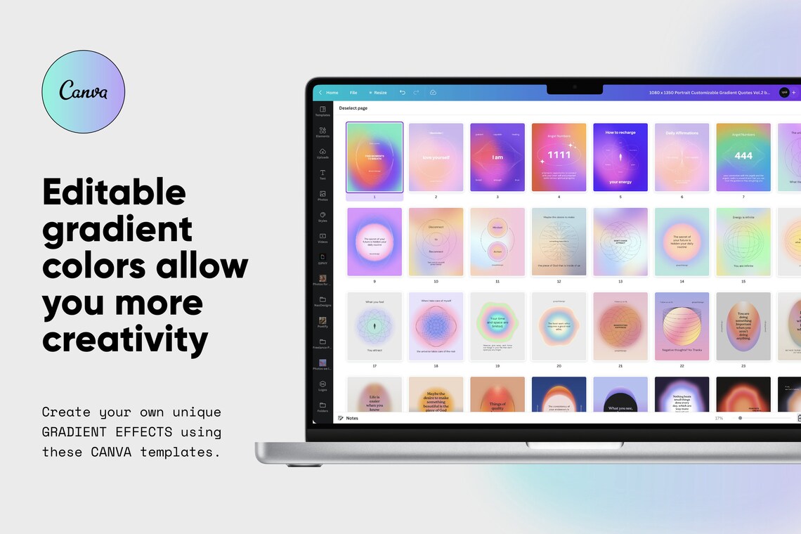 Canva Aura Gradient Quotes, Aesthetic Gradient Quotes, Customizable ...
