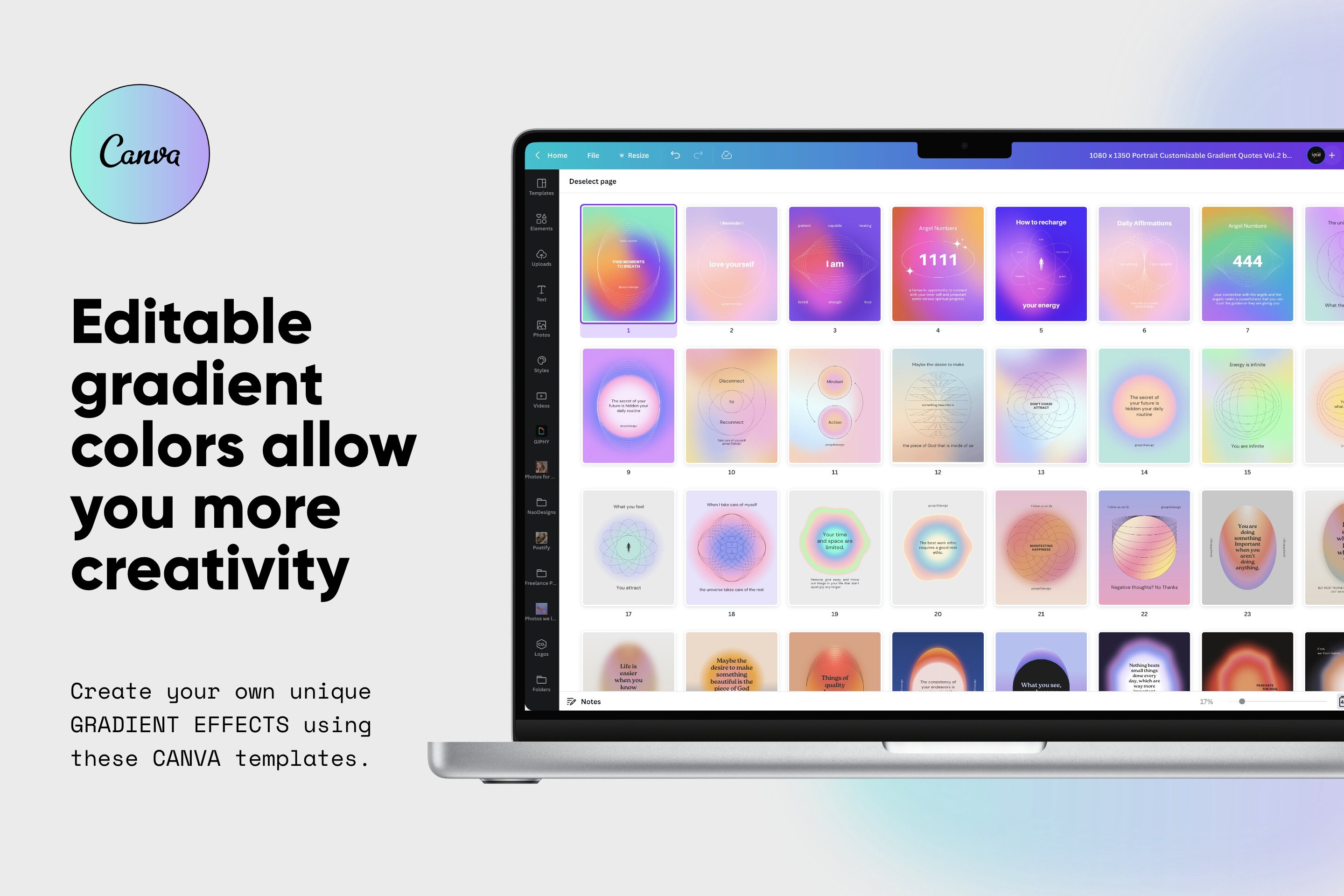 Canva Aura Gradient Quotes, Aesthetic Gradient Quotes, Customizable ...