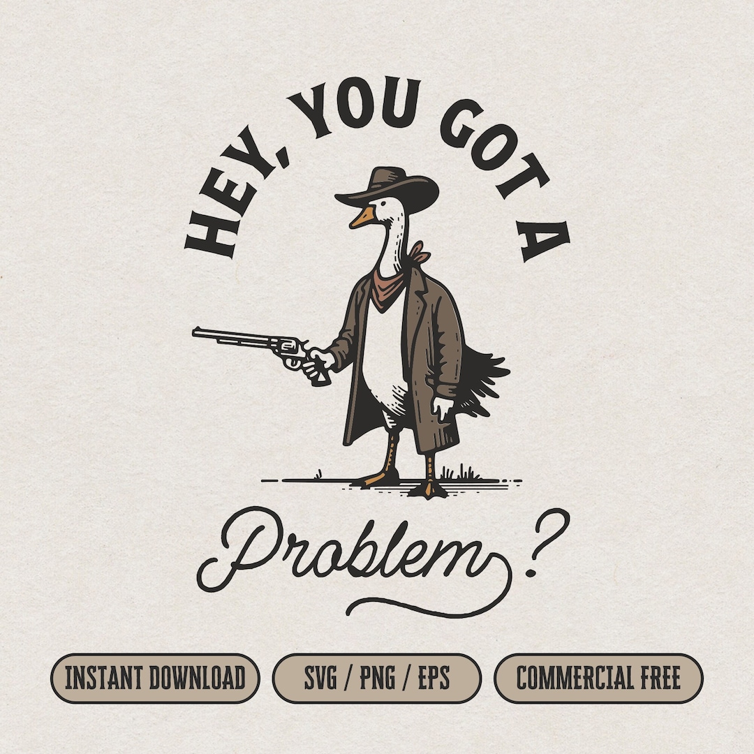 Funny Goose Cowboy SVG for Print & Cut, Western Style Cowboy Goose With ...