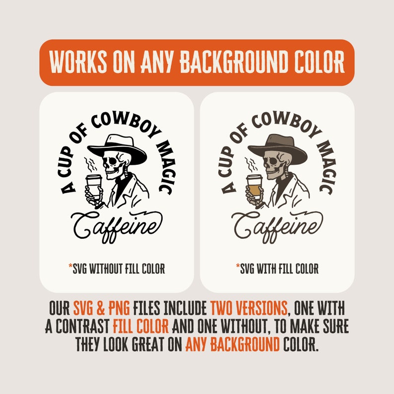 Cowboy Coffee PNG for Print & Laser Cut, Western Skeleton Cowboy ...