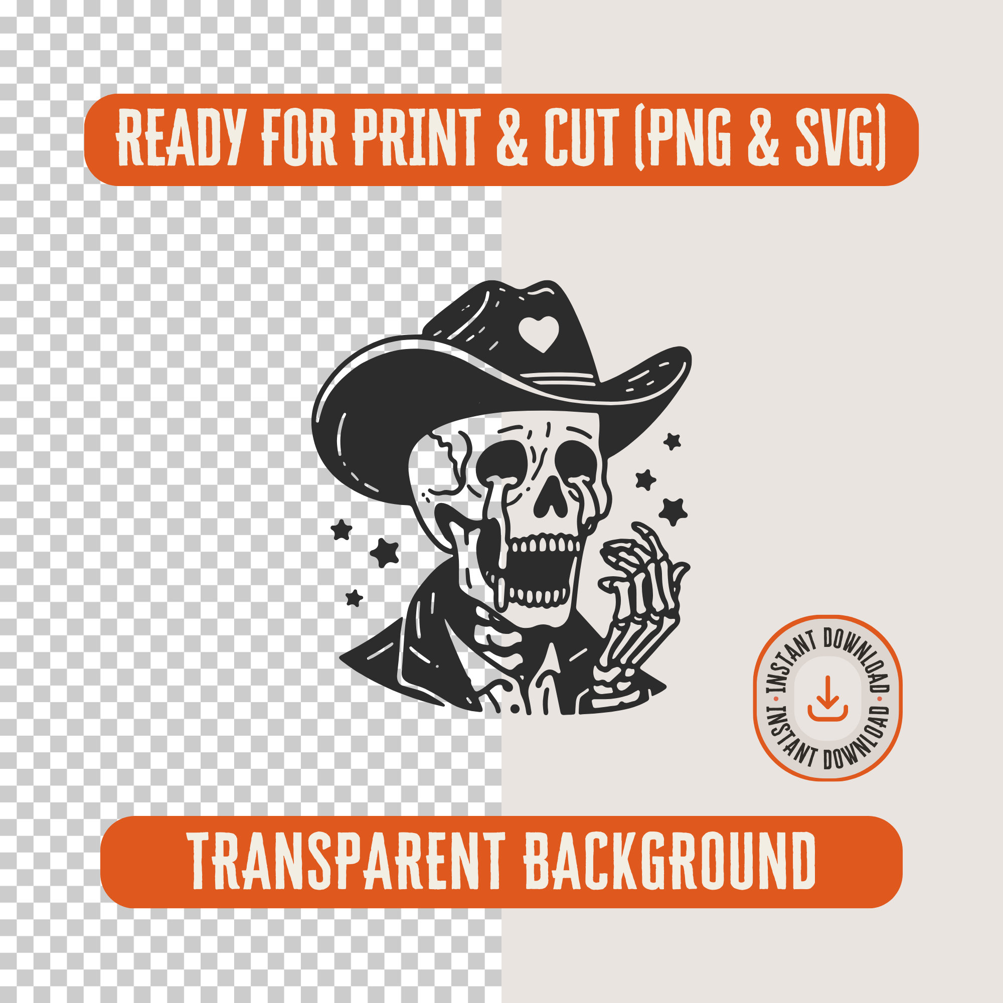 Funny Cowboy Skeleton in Tears PNG for Print & Cut, Western Crying ...