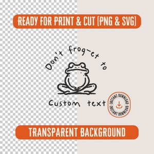 Customized Funny Meditating Frog SVG File for Print & Cut, Badly Drawn ...