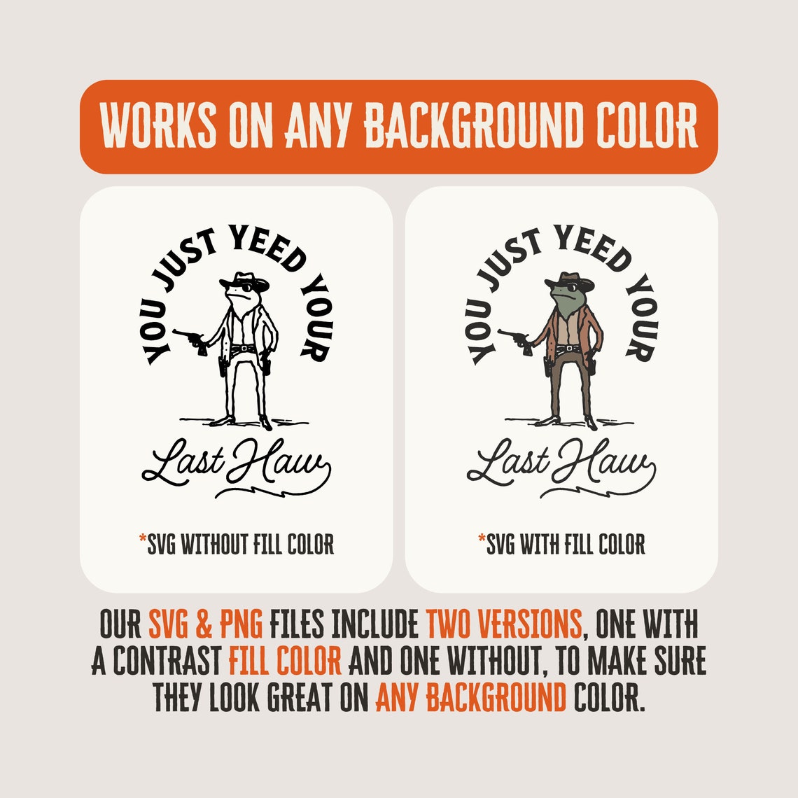 Funny Frog Cowboy SVG File for Print & Cut, Western Style Cowboy Frog ...