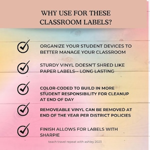 Classroom Label for Cart | Color Coded Labels for Chromebook Cart ...