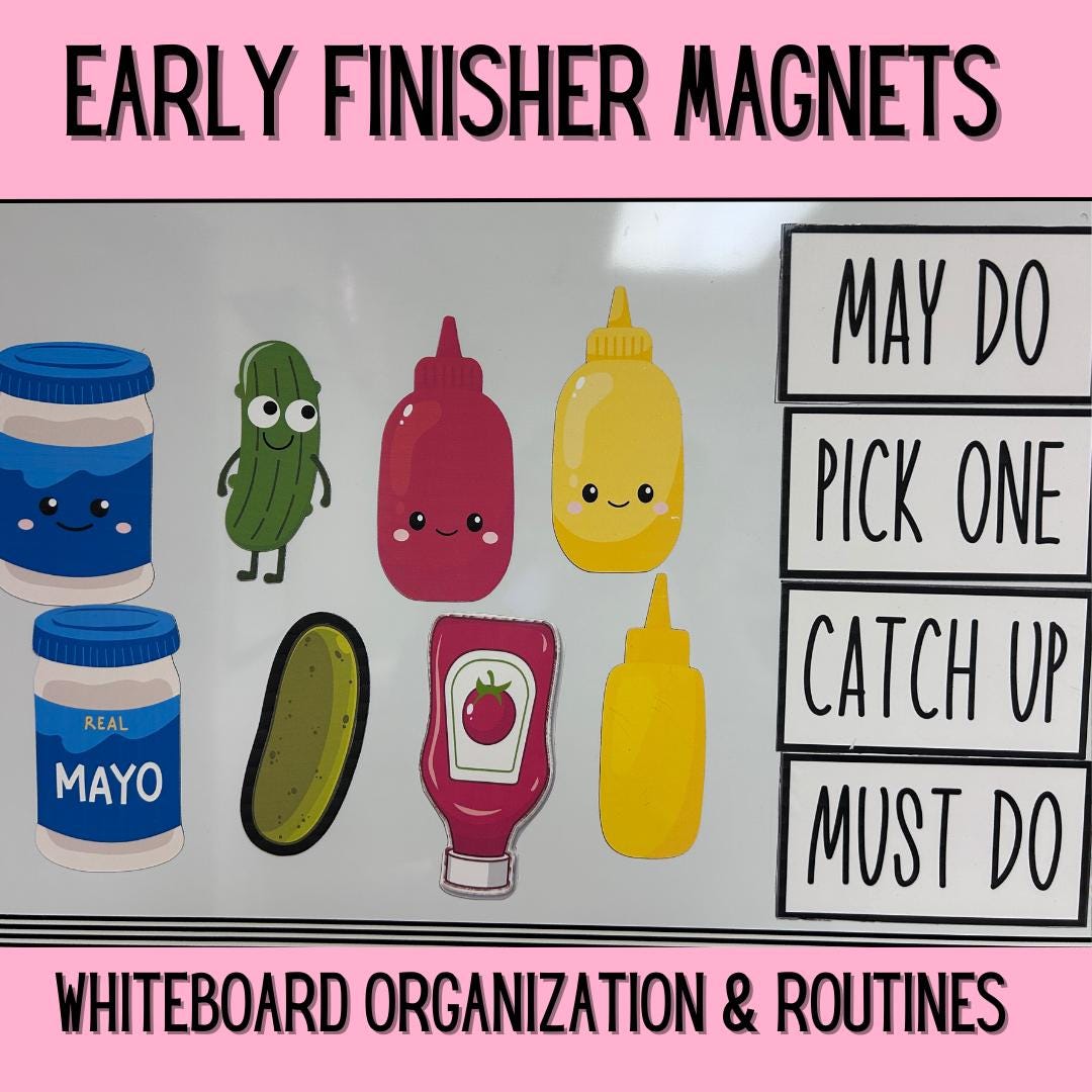 Fast Finisher Whiteboard Magnets | Must Do, Catch Up, May Do, Pick One ...