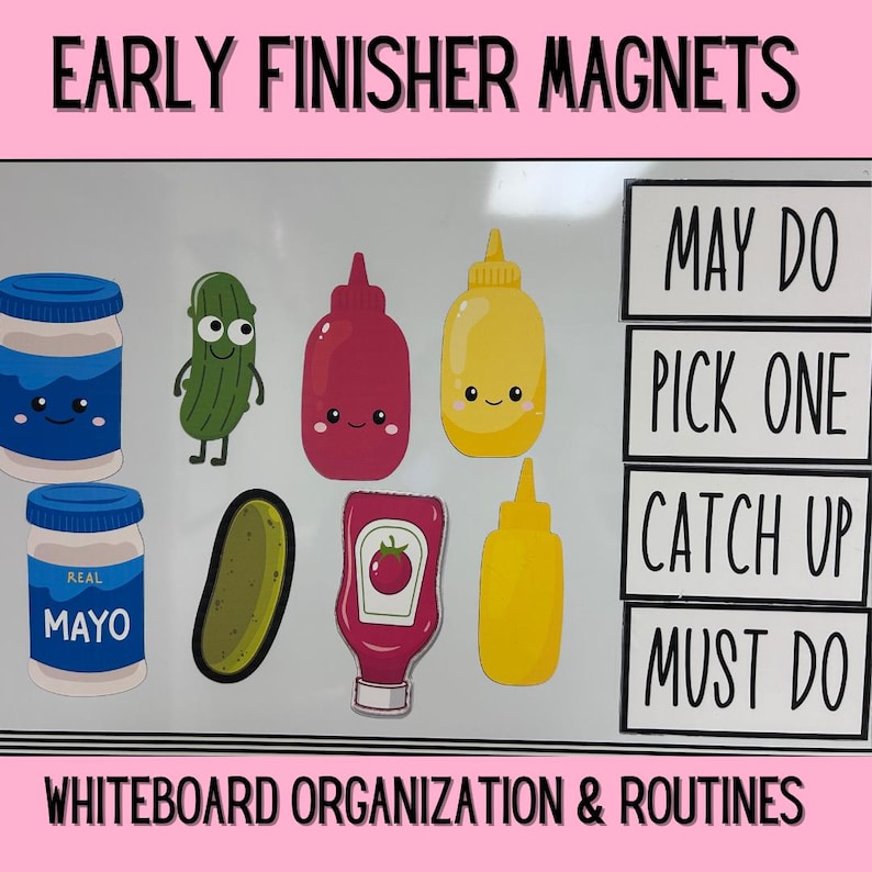 Fast Finisher Whiteboard Magnets | Must Do, Catch Up, May Do, Pick One ...