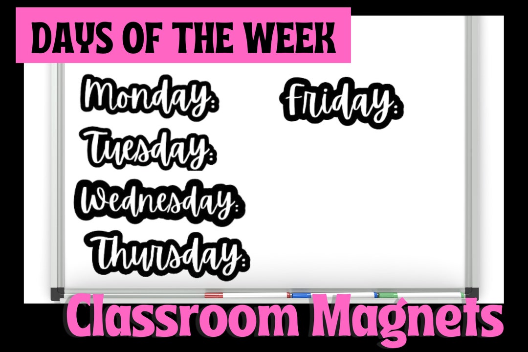 Calendar Days of the Week Magnets for Classroom Office Homeschool ...