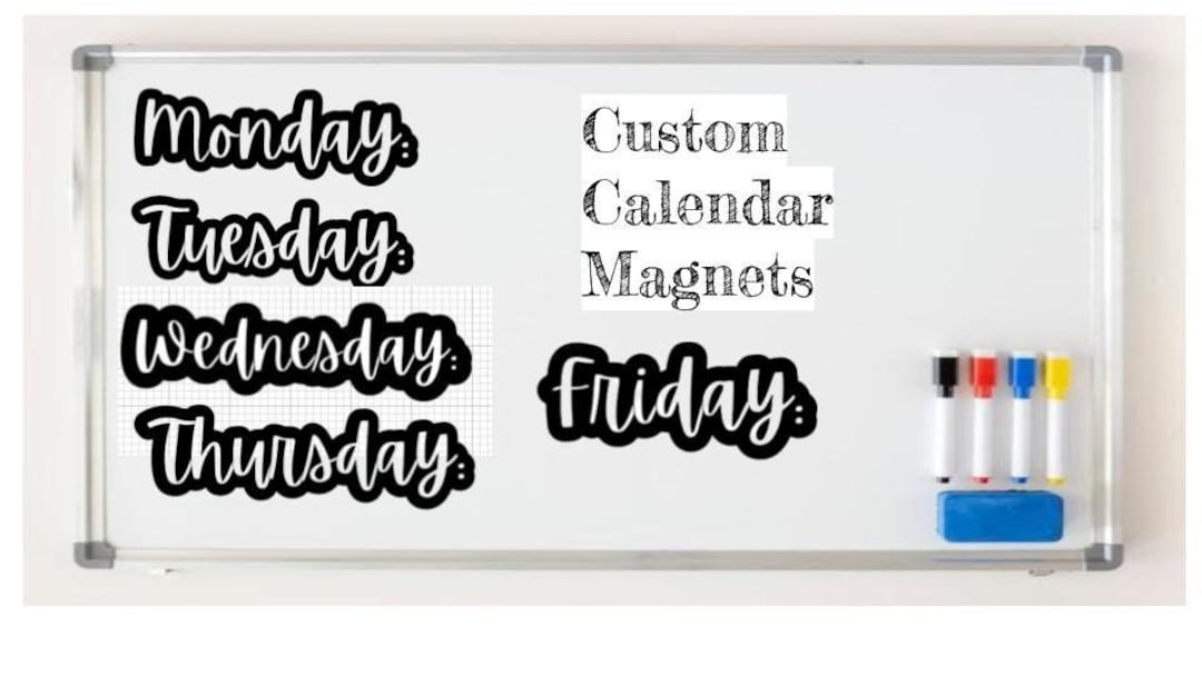 Calendar Days Vinyl Magnets for Classroom or Calendar Magnetic ...