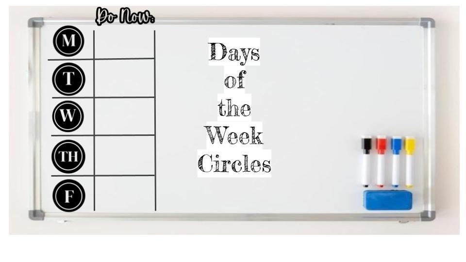 Days of the Week Circle Magnets for Whiteboard | Days Magnets for ...