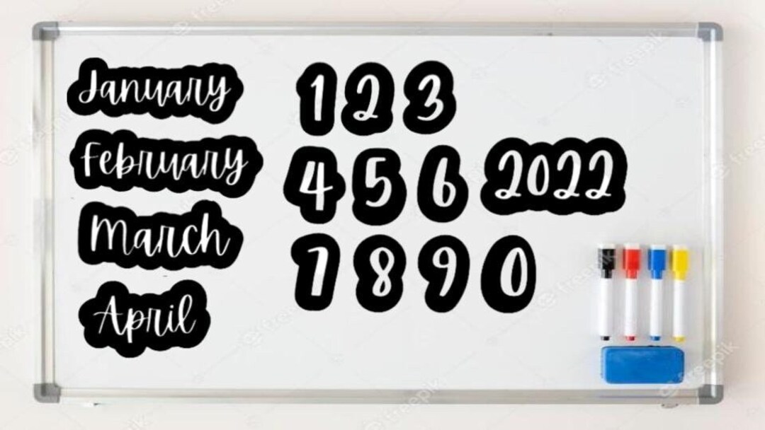 Calendar Months and Numbers Magnets for Classroom or Whiteboard ...
