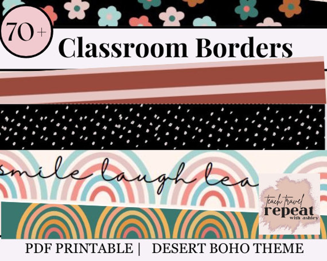 Bright Boho Classroom Borders Pack Bulletin Board Borders Boho ...