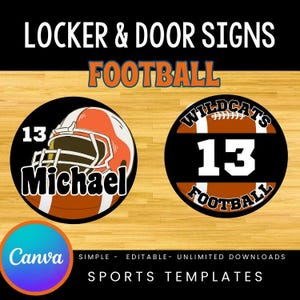 Editable Football Locker Printable Cutout Sign Locker Decoration Team ...