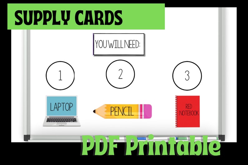Visual Supply Cards for Classroom Transitions Classroom Routine ...