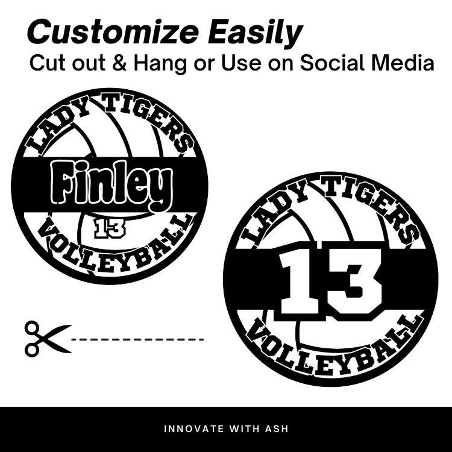 Editable Volleyball Locker Printable Cutout Sign Locker Decoration Team ...