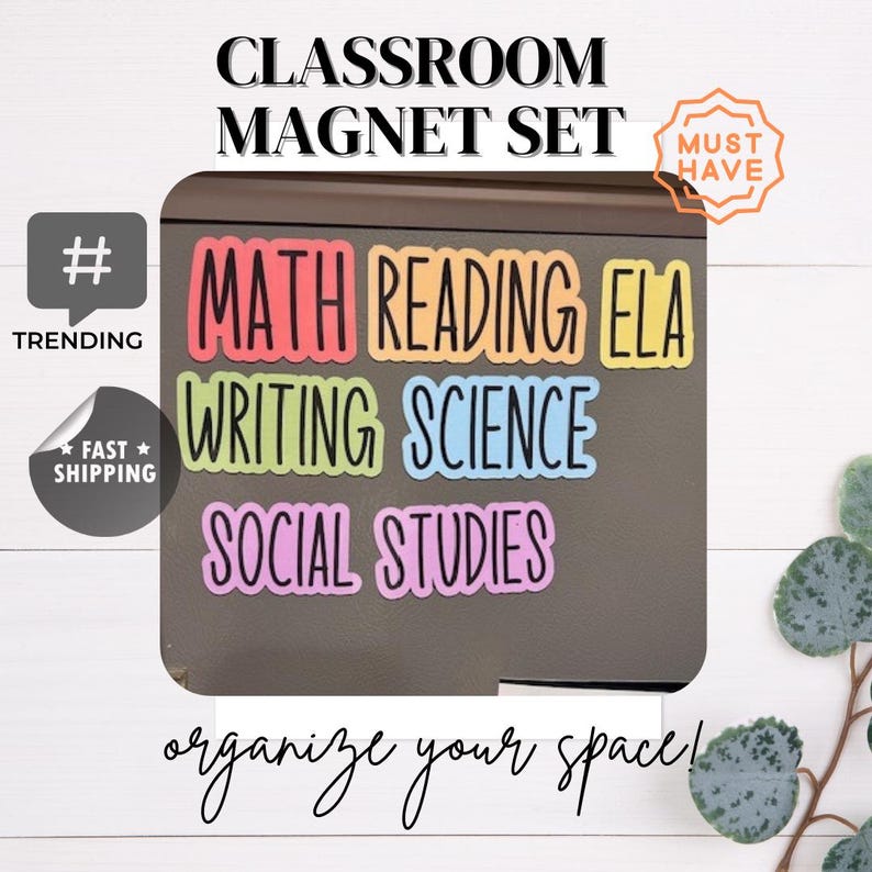 Classroom Magnets | Subject Magnets for Classroom | Days of the Week ...