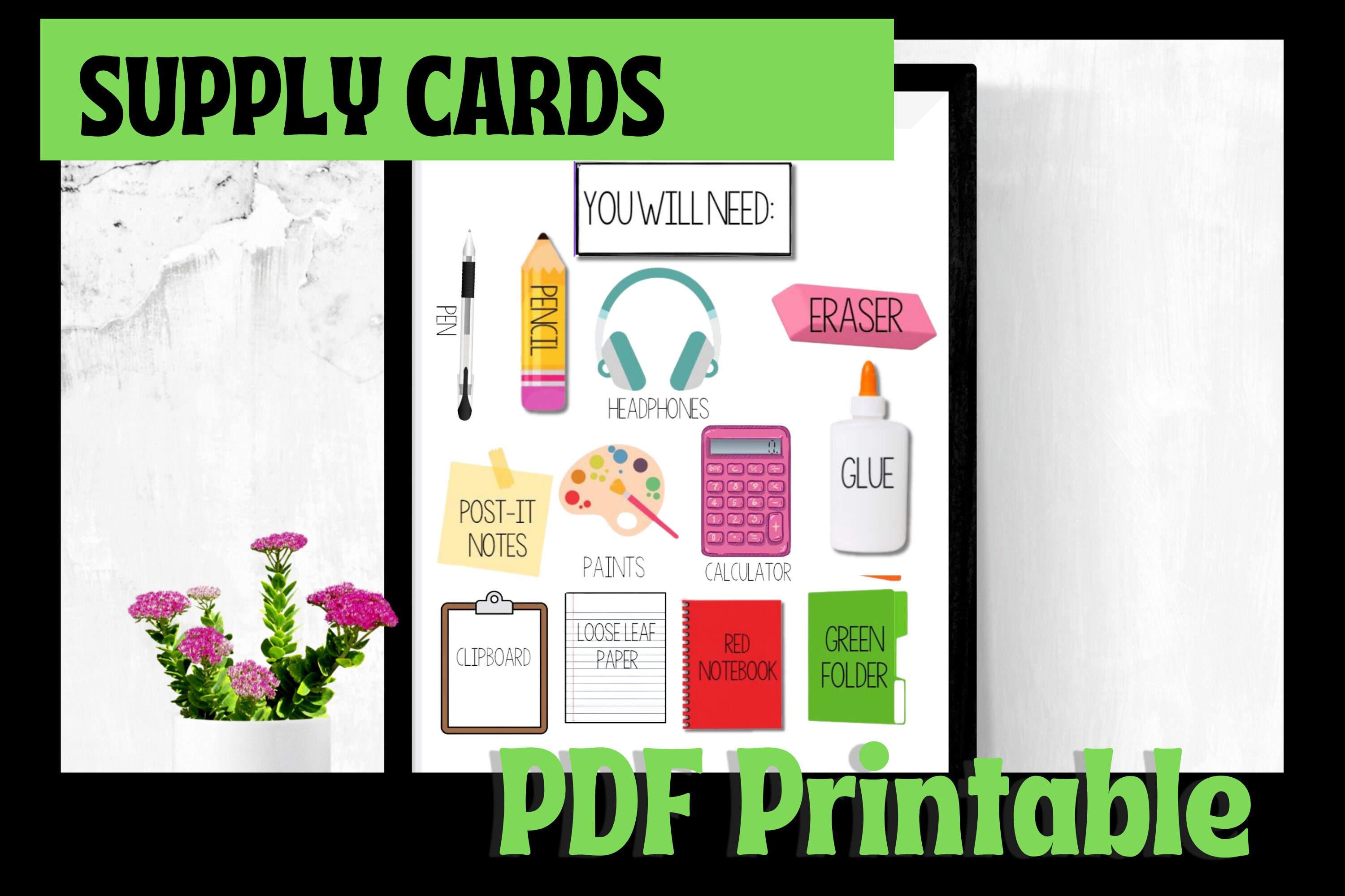 Visual Supply Cards for Classroom Transitions | Classroom Routine ...