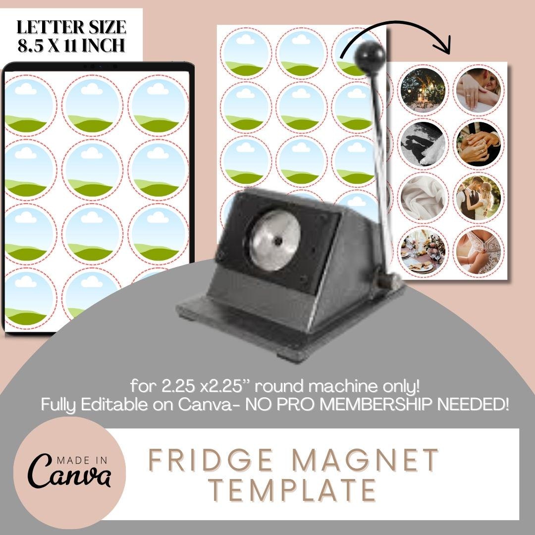 Round Magnet Template 2.25x2.25'', Canva Magnet Template, Custom Magnet ...