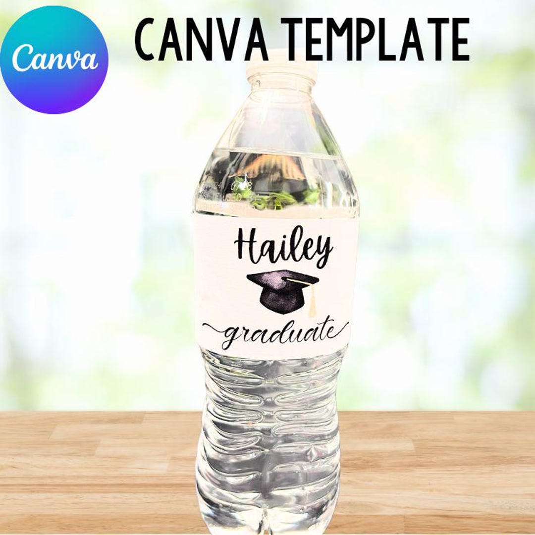Graduation Party Water Bottle Label Template | Custom Graduation Party ...