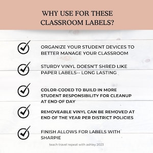 Classroom Laptop Label for Organization | Color Coded Labels Chromebook ...