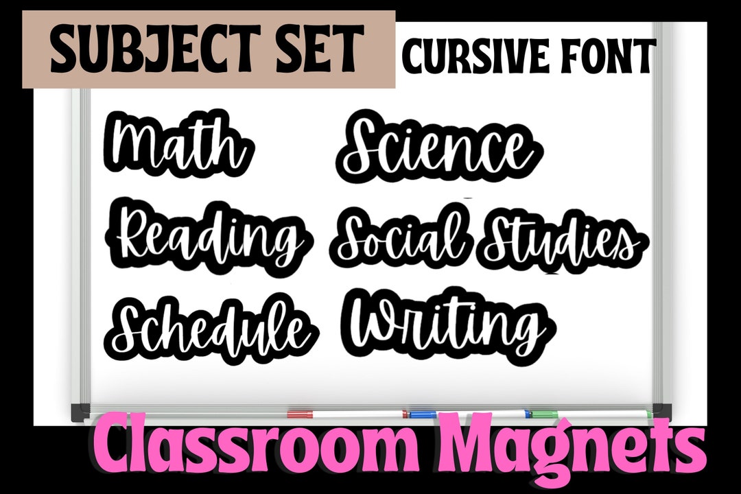 Personalized School Subject Magnets, Schoolsubjectmagnet, Custom ...