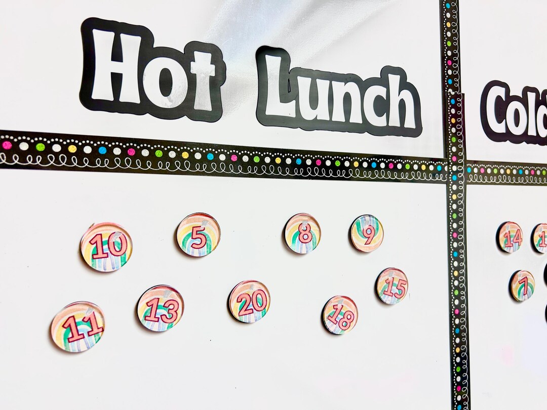 Lunch Count Classroom Magnets | Cabochon Magnets Classroom | Teacher ...