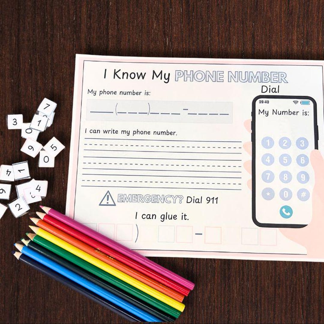 Phone Number Kids Activity Phone Number Practice About Me Learning ...