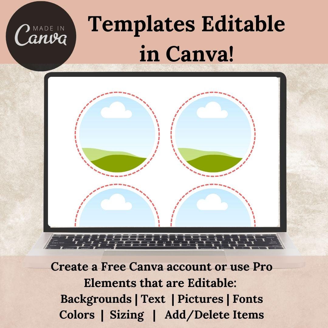 Button Pin Template 3 X 3'', Canva Button Template, Custom Button Pin ...