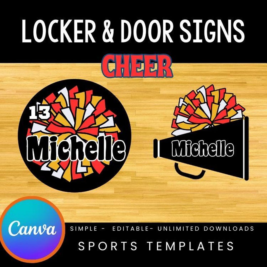Editable Cheer Locker Printable Cutout Sign Locker Decoration Team ...