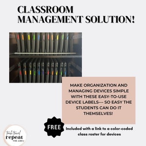 Classroom Laptop Label for Organization | Color Coded Labels Chromebook ...