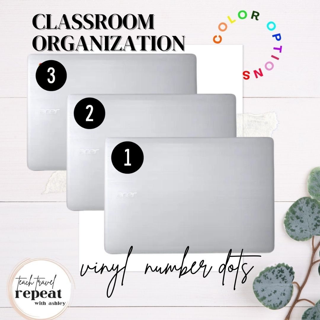 Classroom Label Numbers Classroom Number Dots Chromebook Labels Student ...